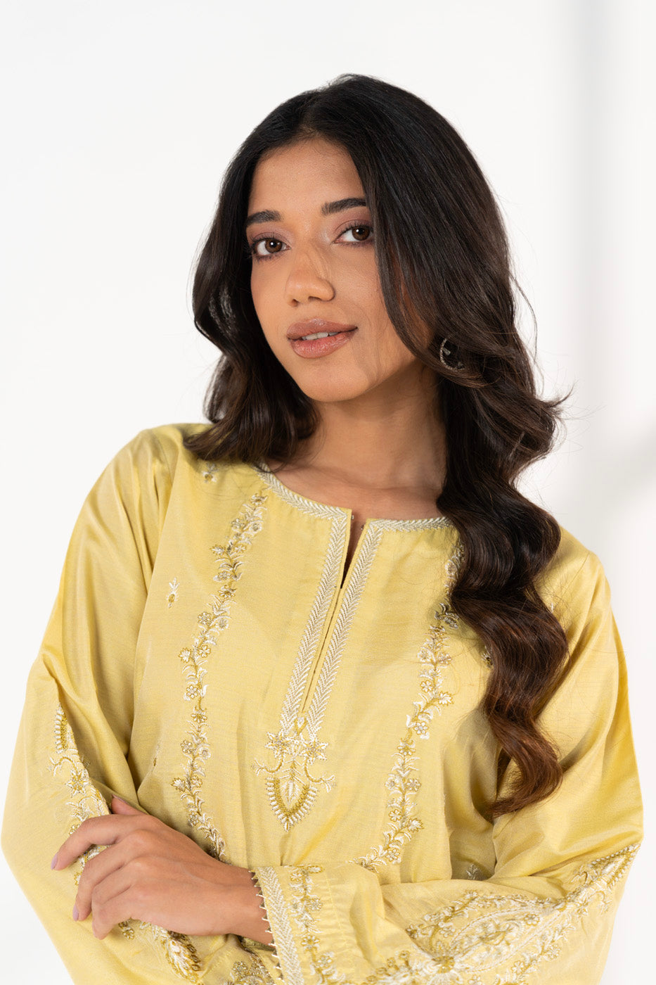 Stitched - 3 Pc Cotton Silk Outfit – Alkaram International store